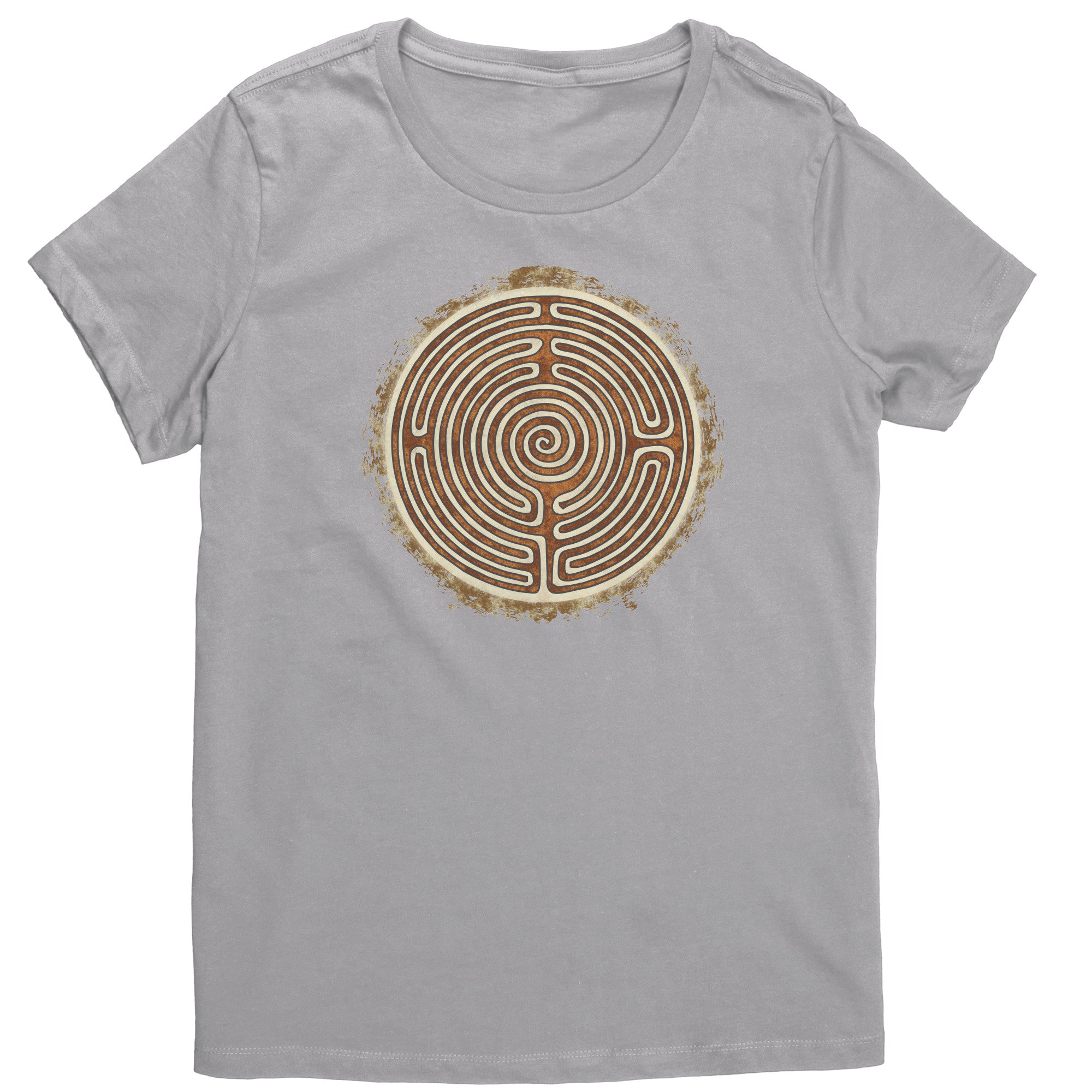 Bayeux Cathedral Labyrinth Brown Grunge T-shirt – Celtic Art Store / EHR Books