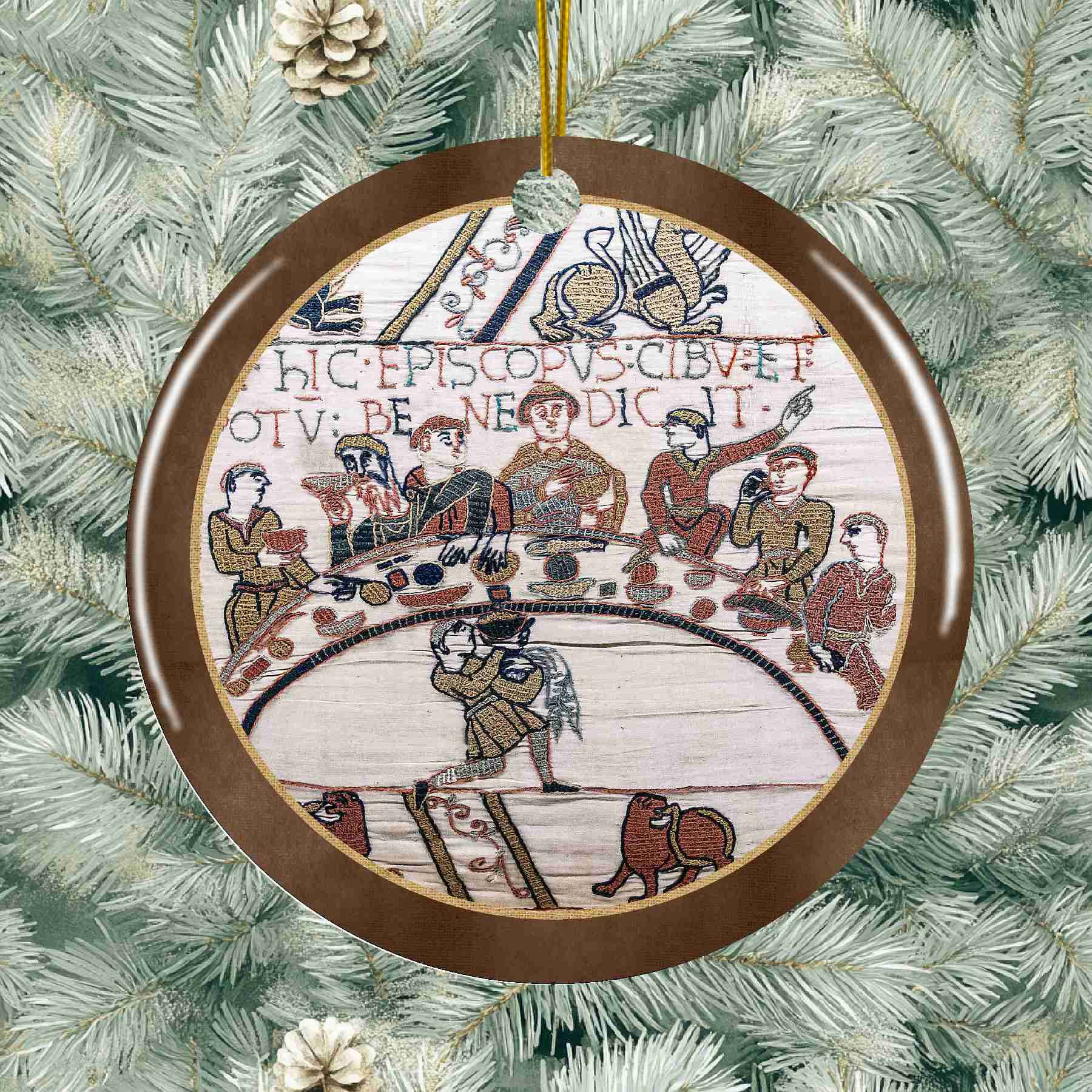 Bayeux Tapestry Ceramic Holiday Ornament - Feast – Celtic Art Store ...